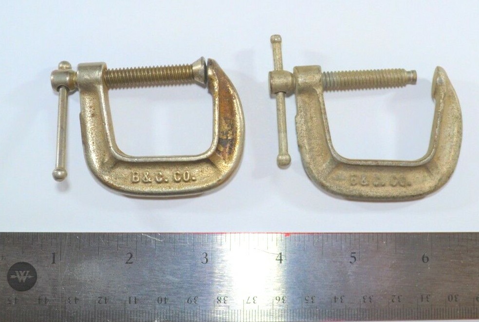 Set of 2 VINTAGE Brink & Cotton B&C CO 1" C Clamps Model 141 | eBay