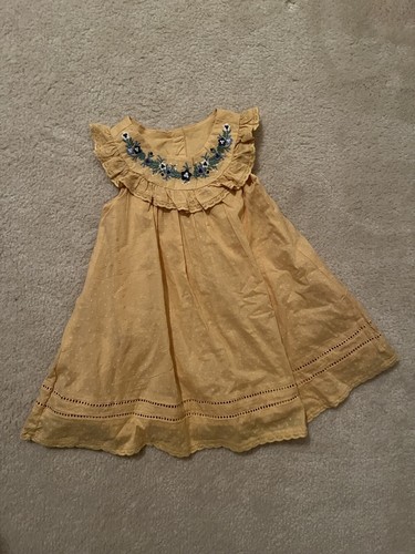 Max Studio Kids Yellow Dress With Blue Flowers Size 2T Brand New With ...