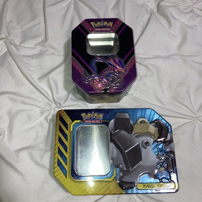 2 Pokemon Tins 2019-2020 **Empty Tins** tag Team Trading Card Tins Box ...