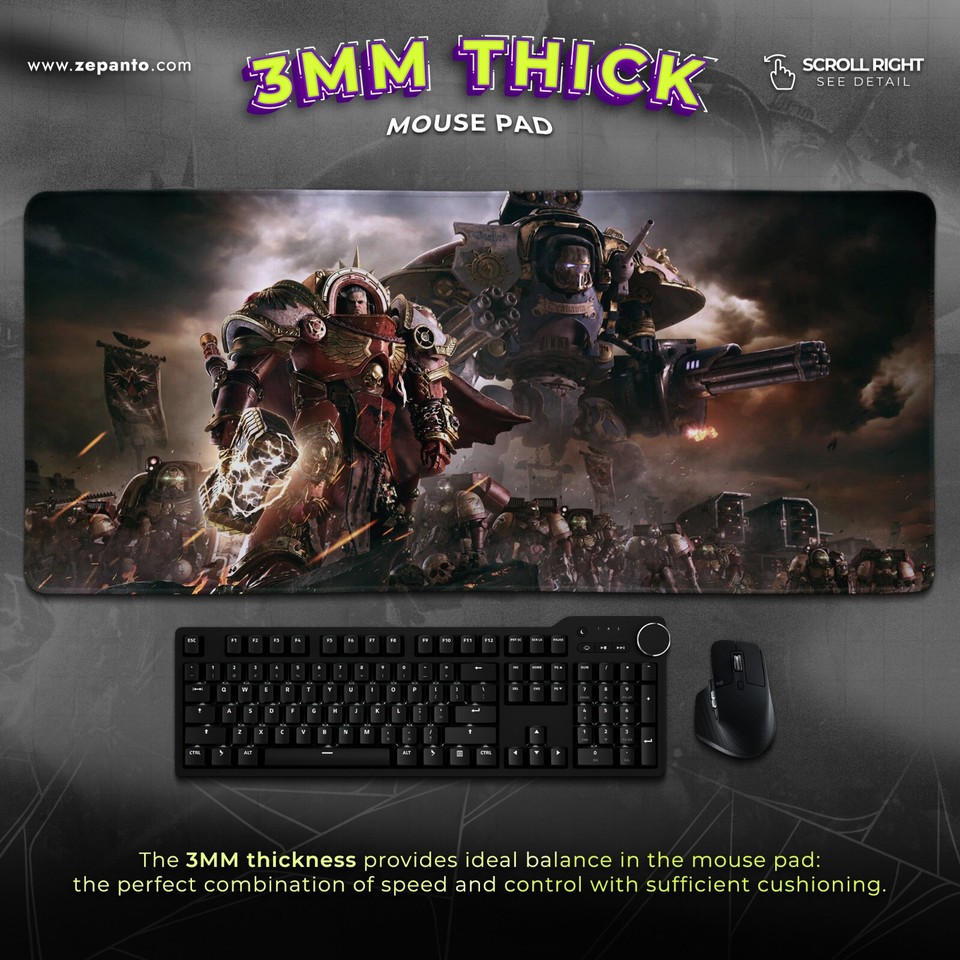 Warhammer 40K Ultramarine Desk Mat - Space Marine Mouse Pad for Epic ...