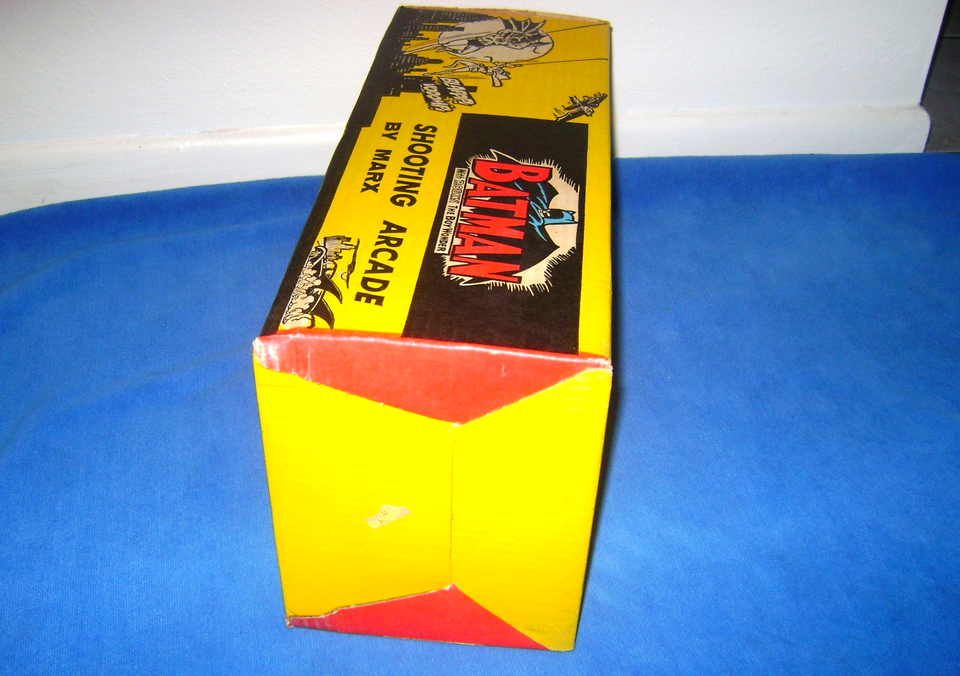 VTG Very Rare Marx 1966 Batman Tin Joker Shooting Arcade Complete Boxed ...