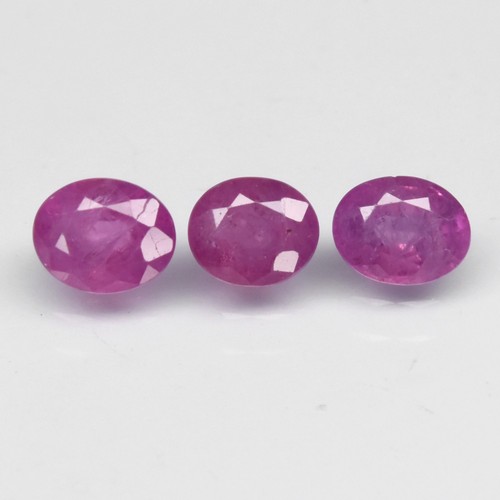 💎 1.67ct 3pcs Lot Oval Natural Reddish Purple Sapphire - Heated, Tanzania Gems | eBay