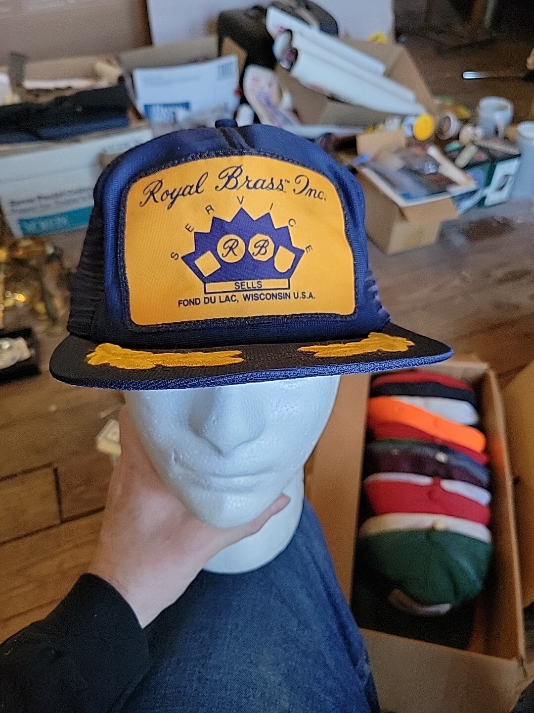 Royal Brass inc Fond du Lac Wisconsin USA patch trucker hat scrambled ...