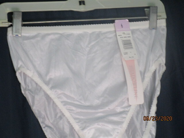 Vintage White Shadowline Classic Hi Leg Brief Pantie… - Gem