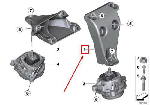 BMW 3 F30 LEFT ENGINE SUPPORTING BRACKET 22116788609 6788609 ORIGINAL ...