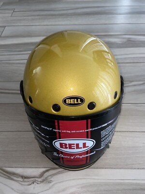 Bell Bullitt Gold Helmet Size Large Full Nutrafog II Face Shield | eBay