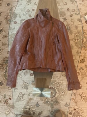 Baguda Women’s Brown Zip Up 100% Leather Moto Jacket Size XS | eBay