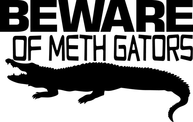 5.75 inch Beware Meth Gators Decal Window Sticker Drugs Warning Croc ...
