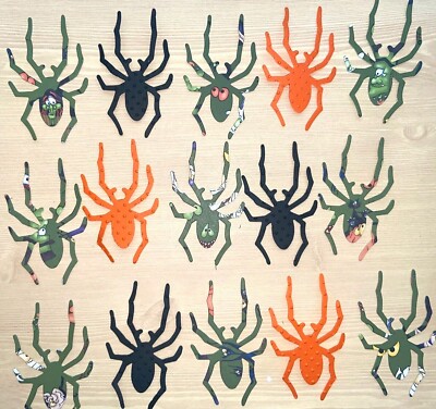 15 spiders HALLOWEEN cardstock PAPER DIE CUTS | eBay