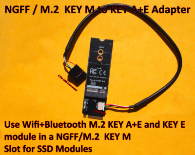 Adapter Converter NGFF M.2 KEY M to KEY A+E KEY E for Wifi+Bluetooth ...