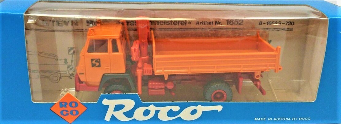 ROCO 1652 Steyr 91 Dump Truck with Knuckle Crane 1/87 HO (plastic) MIB ...