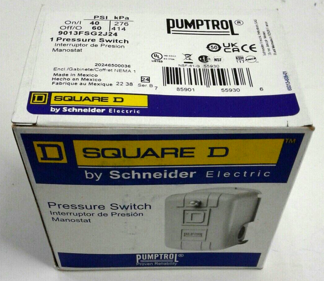 Square D Pressure Switch 40/60 Square D Pressure Switch 60/80 PSI ...
