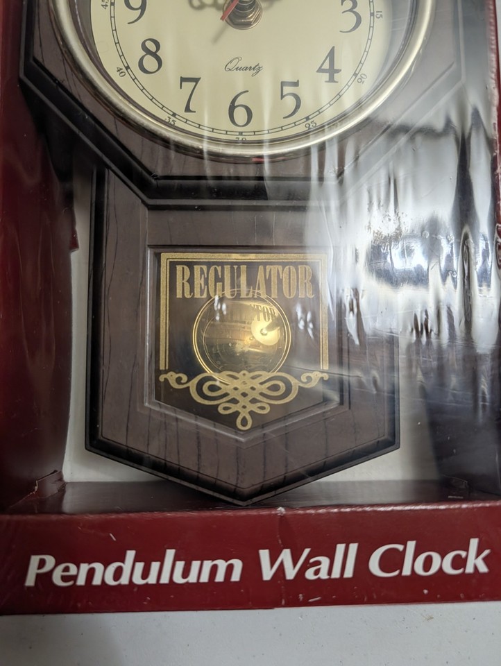 Tozai Regulator Wall Clock Battery Power Wood 80'S Vintage New in Box ...