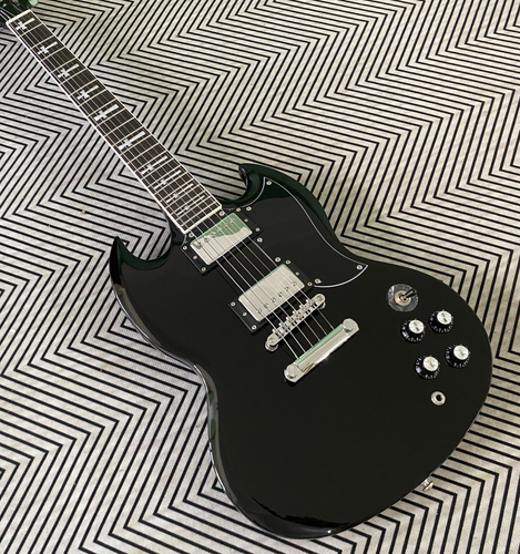 SG Guitar Cross Inlay Fretboard Black Guitar Christmas Gift Chrome ...