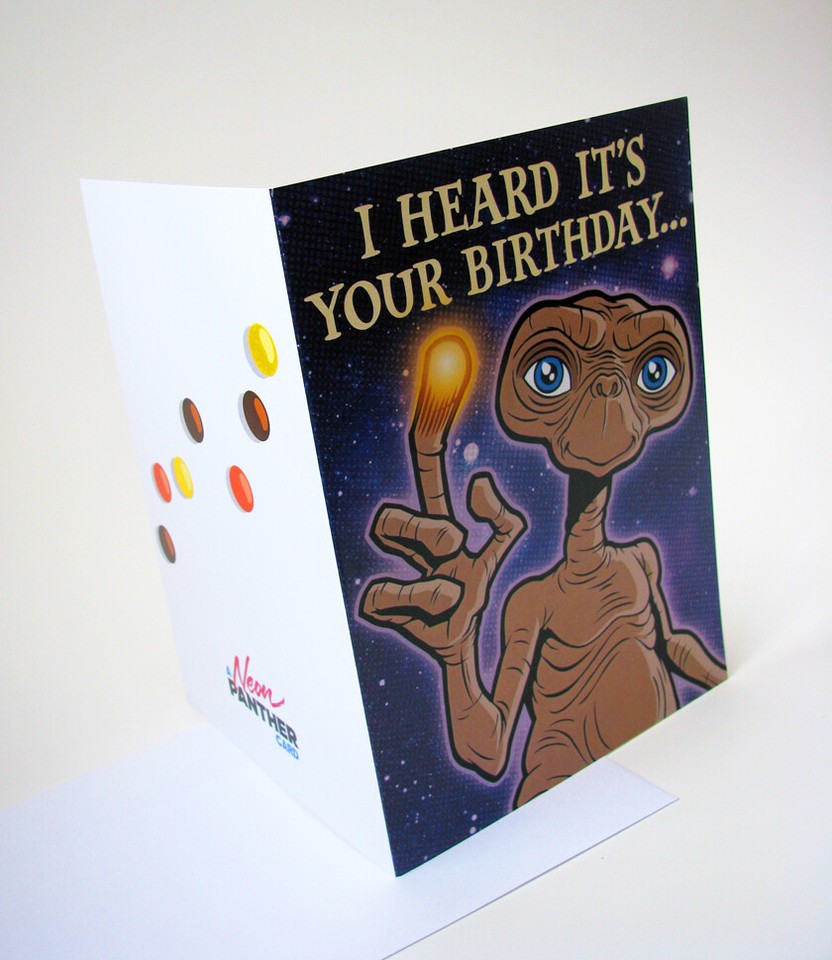 E.T. Birthday Card Extra Terrestrial 5" x 7" ET Funny 80s Movie ...