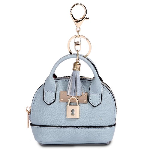 Mini Tote Bag Keychain Coin Purse Pu Leather Key Chain Small Change ...