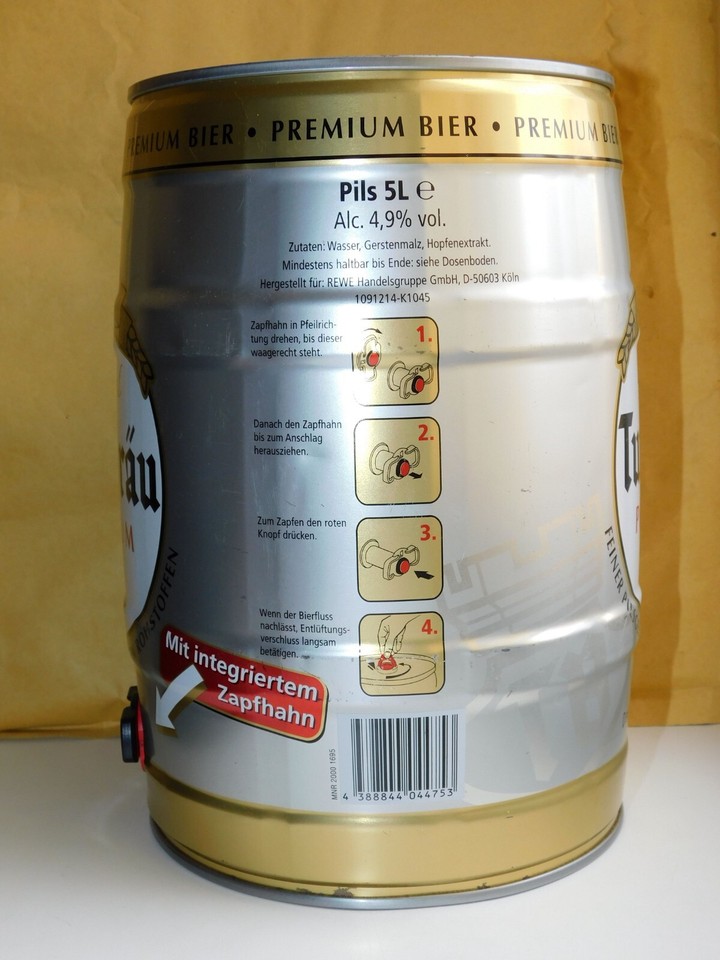 Empty Beer Barrel TURMBRAU Keg Galon Barrel 5L. Germany 2013 Top Open ...