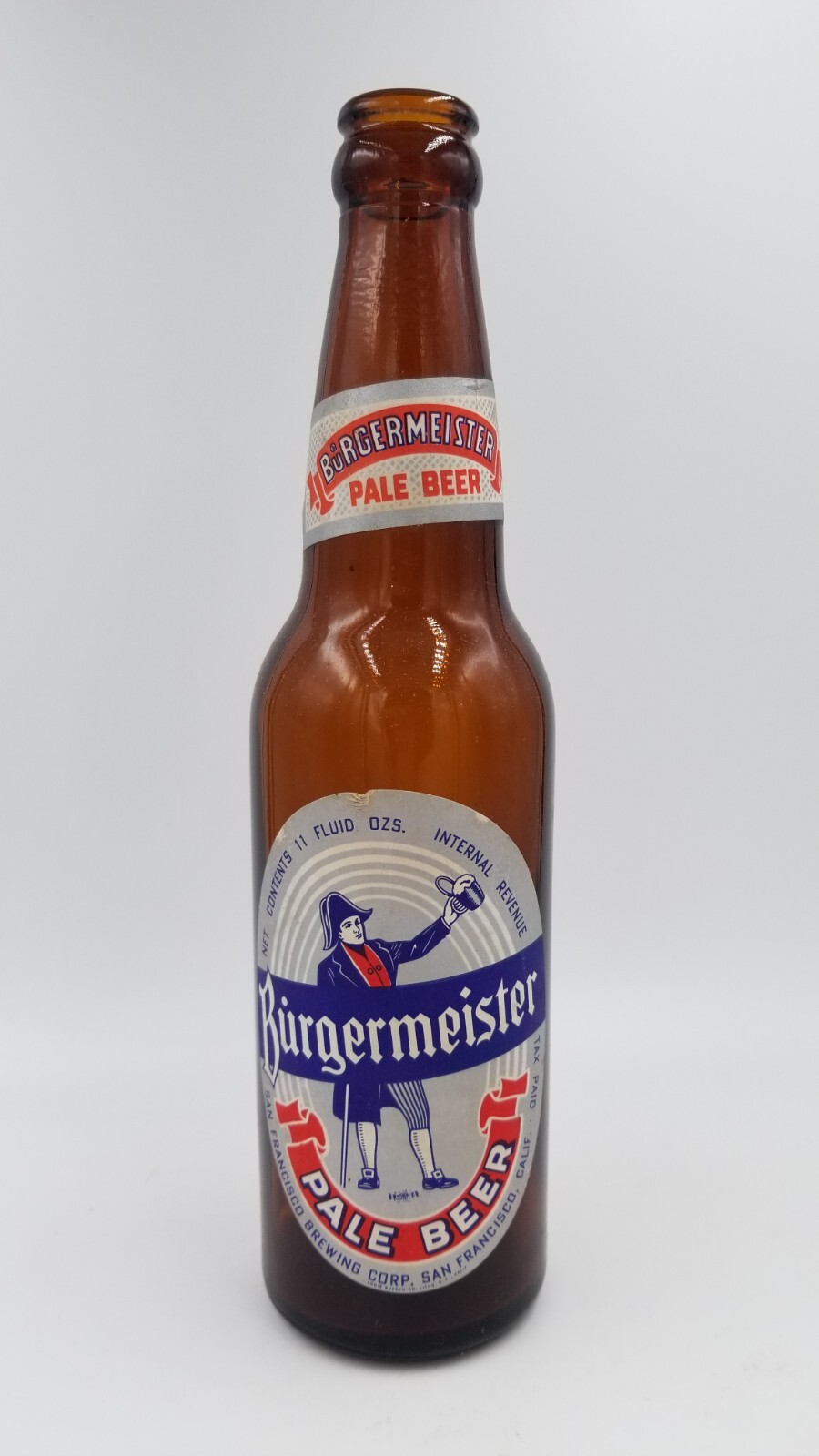 IRTP BURGERMEISTER PAPER LABEL BEER BOTTLE, S.F. BRG. CORP. SAN ...