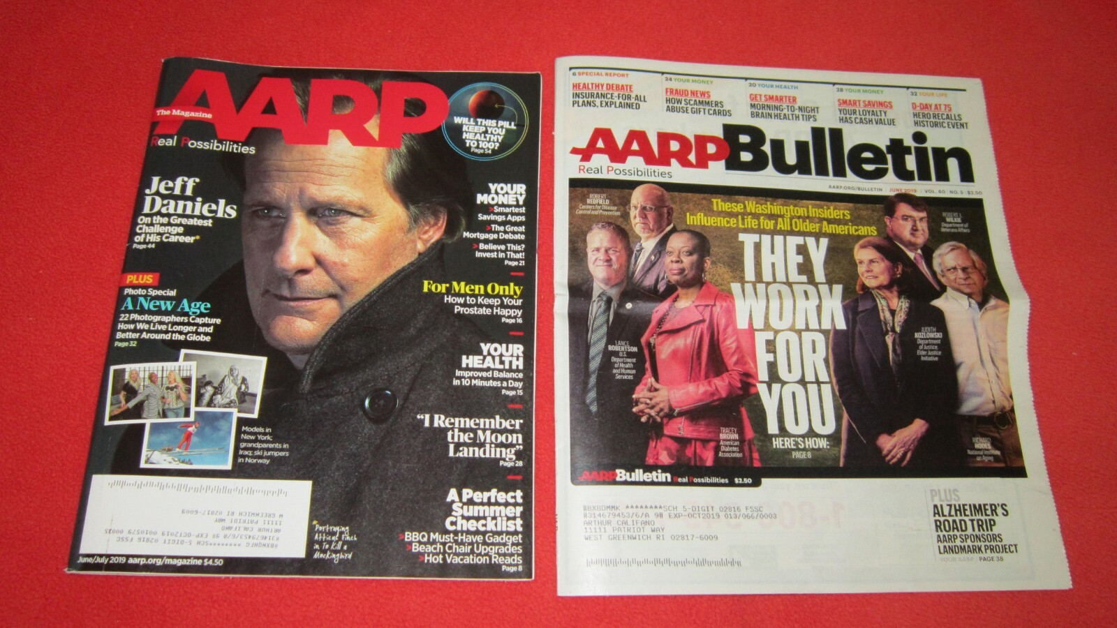 AARP the Magazine Jeff Daniels Cover July 2019 issue + AARP Bulletin ...