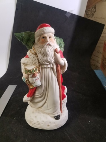 SUMMIT COLLECTION MUSICAL HERE COMES SANTA CLAUS PORCELAIN FIGURINE ...