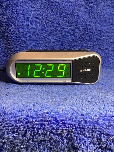 Sharp Electric Digital Dual Alarm Clock Battery Backup LED Large ...