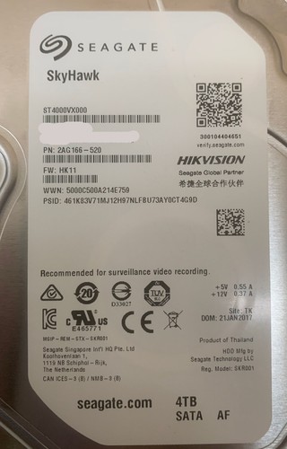 Seagate Skyhawk ST4000VX000 3.5" LFF 4TB SATA 5.9K RPM 64MB HDD (2AG166 ...