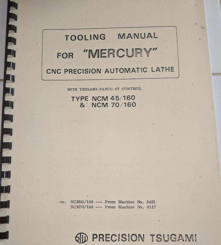 Tsugami "Mercury" Type NCM 45/160 and 70/160 CNC Lathe Tooling Manual Fanuc 6T | eBay