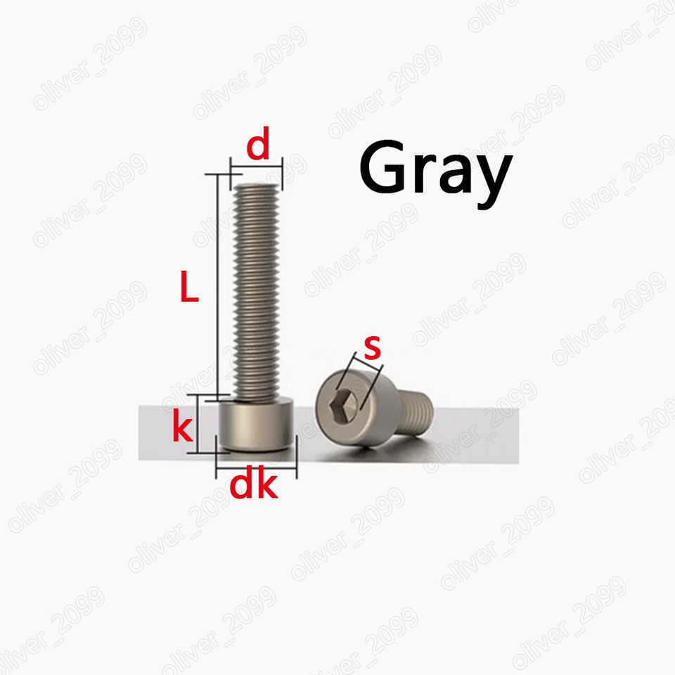 Colorful Aluminum Alloy 7075 Hex Socket Bolt Cap Head Screws M3 M4 M5 ...