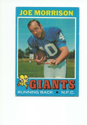 JOE MORRISON 1971 Topps card #191 New York Giants Football EX/EX+ | eBay
