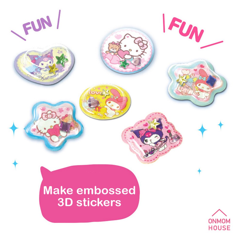 Bling Bling Sanrio Characters 3D Sticker Maker +Refill Set Hello Kitty ...