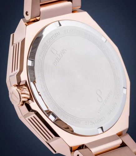 Bulova Precisionist X Diamond Sapphire Rose Gold Black Dial Men's Watch ...