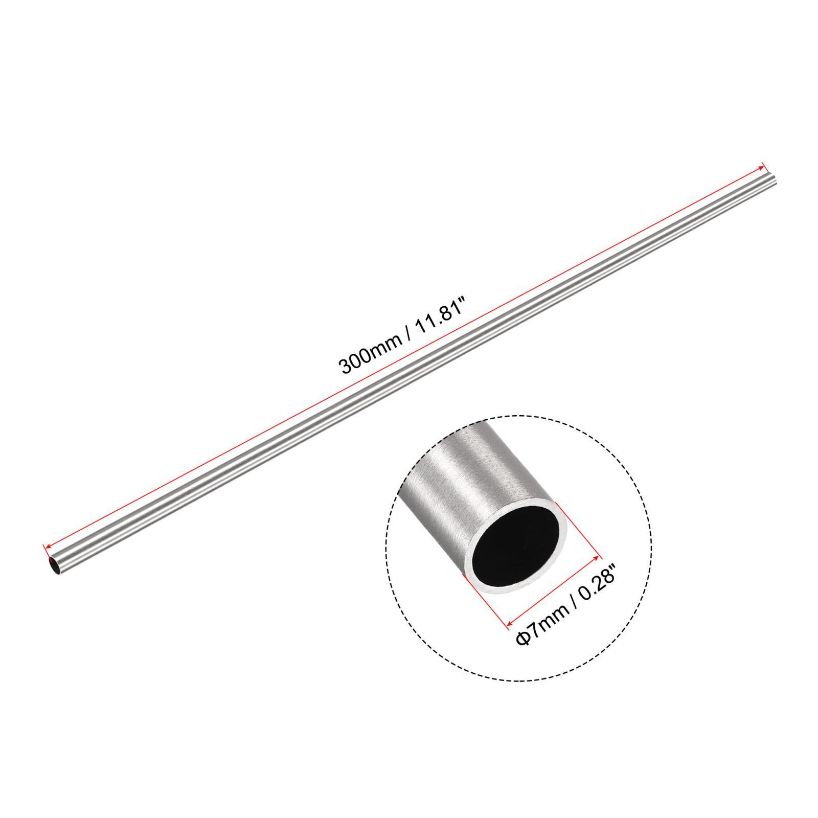 304 Inox Acier Rond Tube 7mm OD 0.5mm Mur Épaisseur 300mm Longueur 2 ...