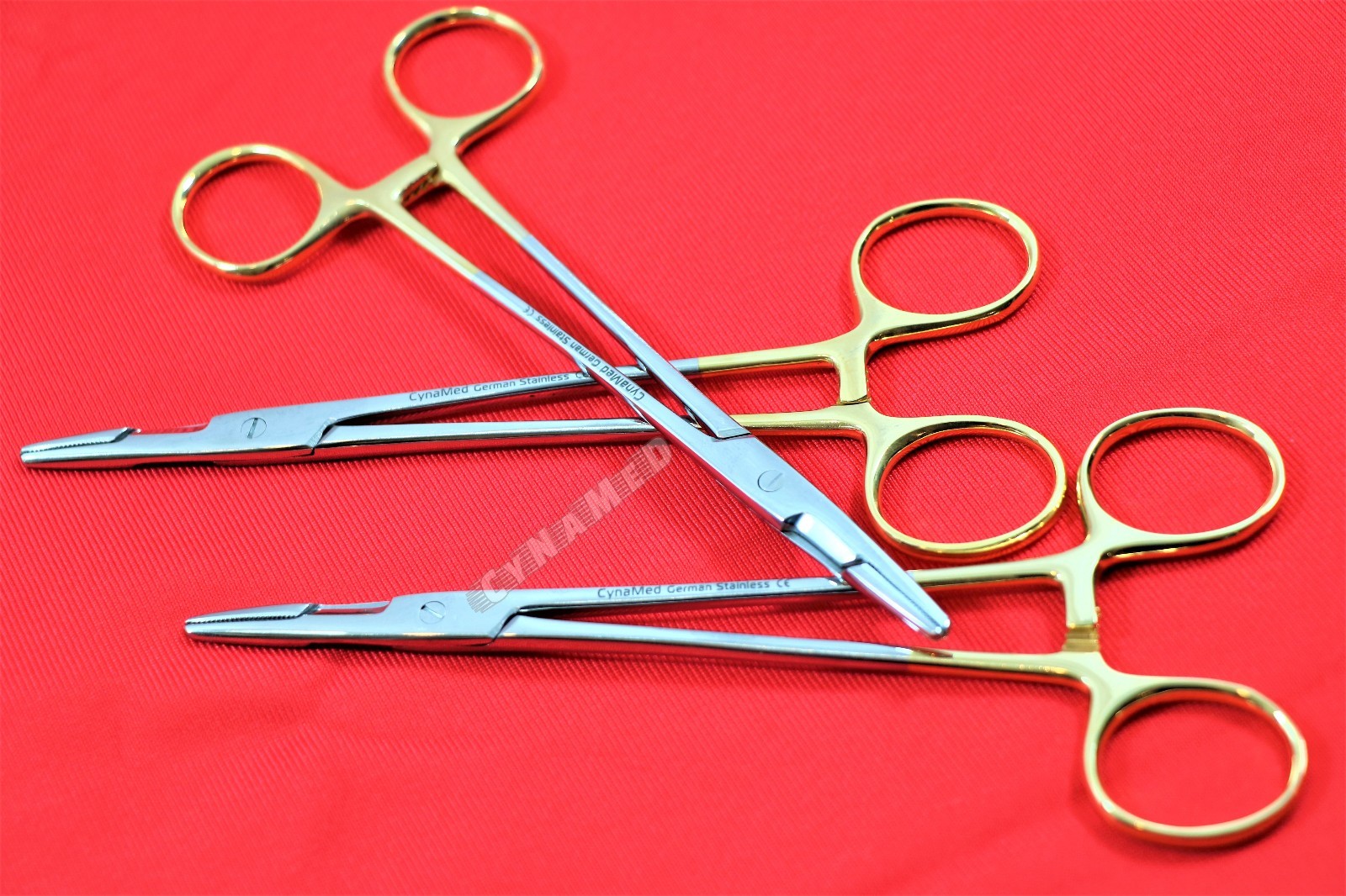 3 EA GOLD HANDLE GERMAN OLSEN HEGAR NEEDLE HOLDERS HEMOSTAT SCISSORS 5. ...