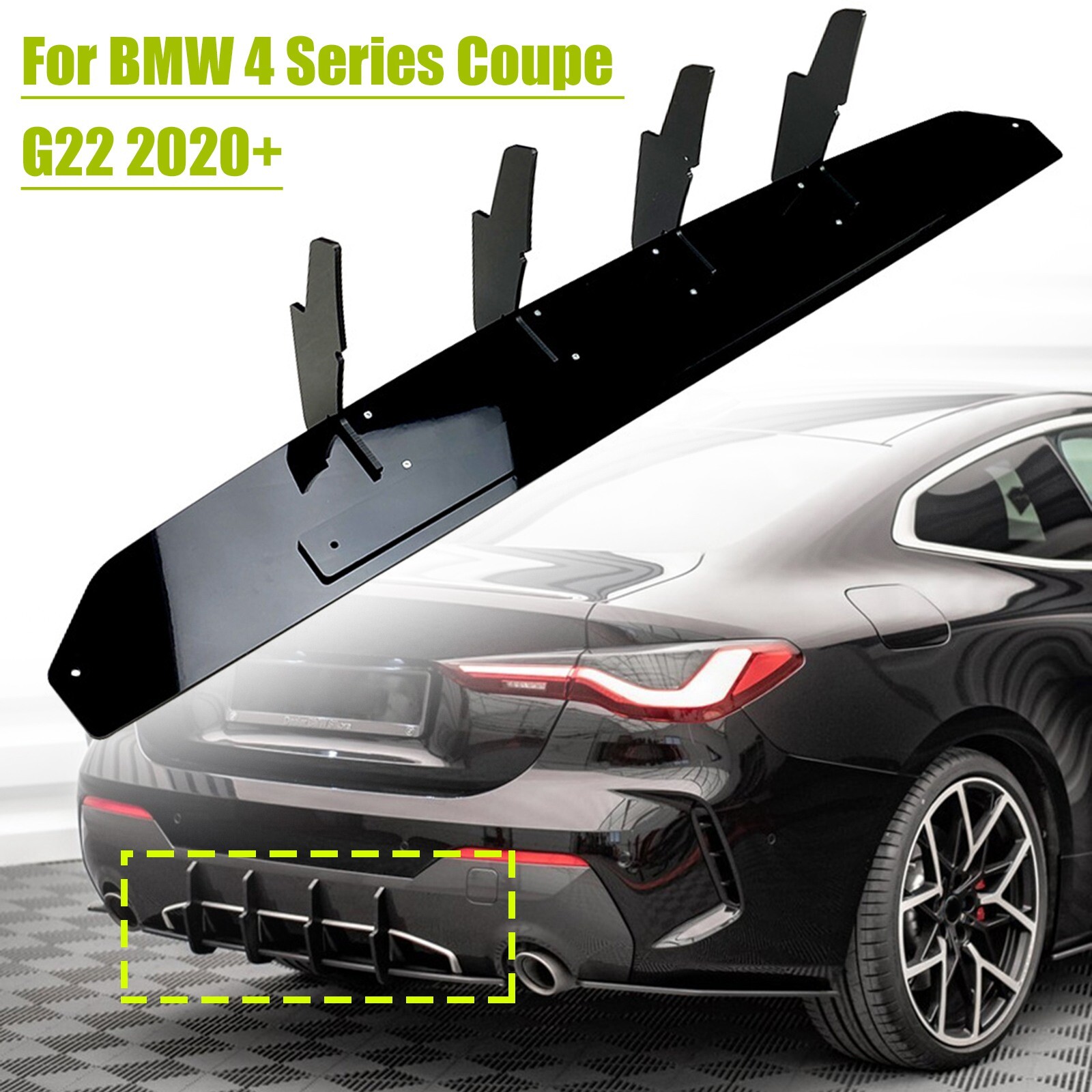 For 2020-23 BMW 4 Series Coupe G22 Rear Bumper Diffuser Splitter ...