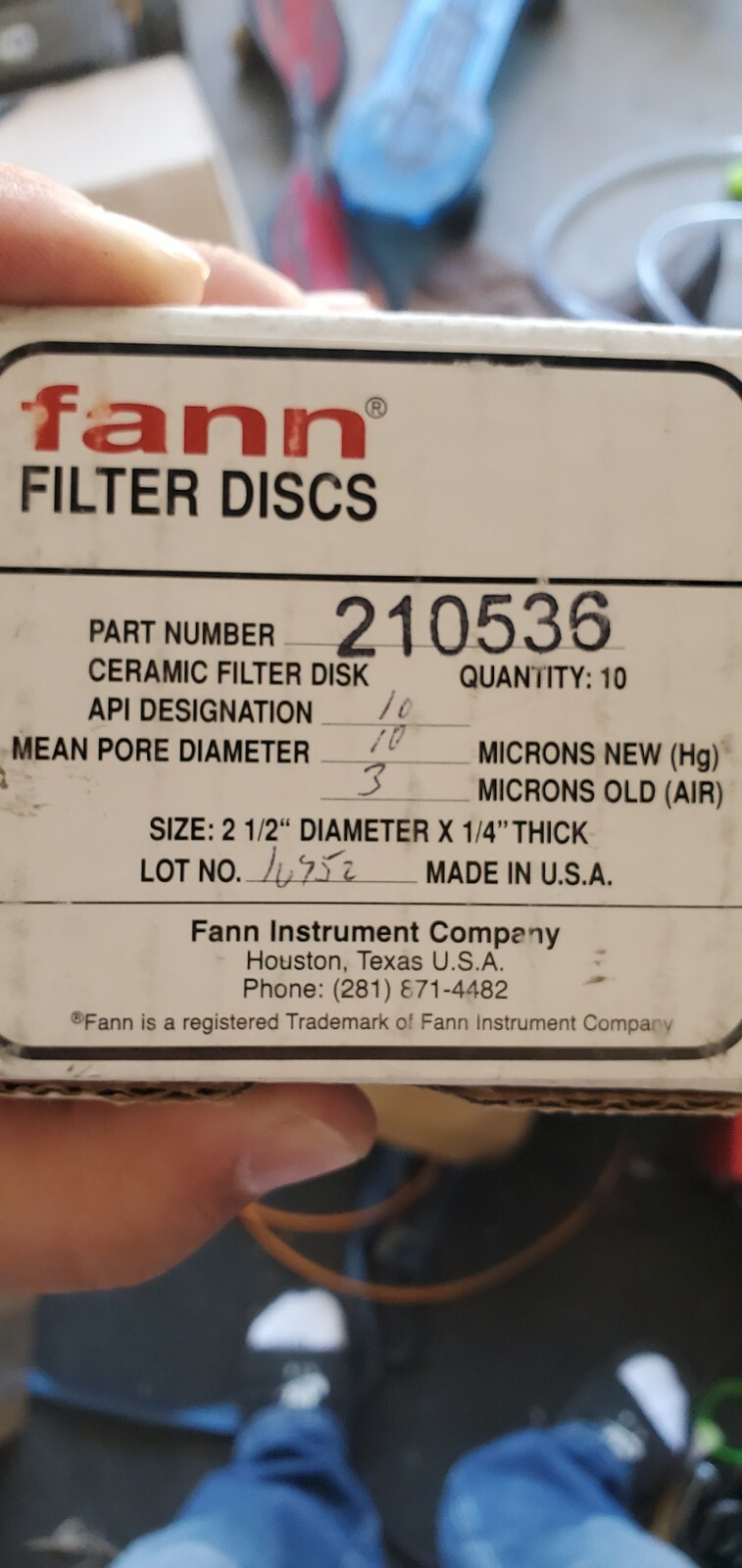 Fann ceramic filter disc 10x 210536. Bx225 | eBay