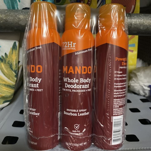 Mando Whole Body Deodorant for Men Invisible Spray Bourbon Leather Lot ...