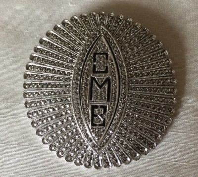 Sterling Silver Large 2” Gotham Initial Pin Marcasite “CMB” 35gram Make ...
