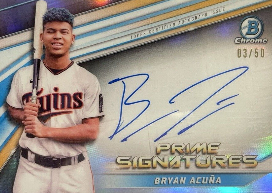 2022 Bowman Chrome - Prime Chrome Signatures #PCS-BA Bryan Acuna /50 ...
