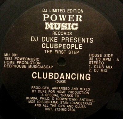 DJ Duke Presents Club People The First Step LIMITED EDITION Power Music ...