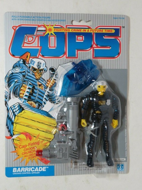 1988 Hasbro Cops N Crooks Barricade RARE Action Figure Vintage Officer ...