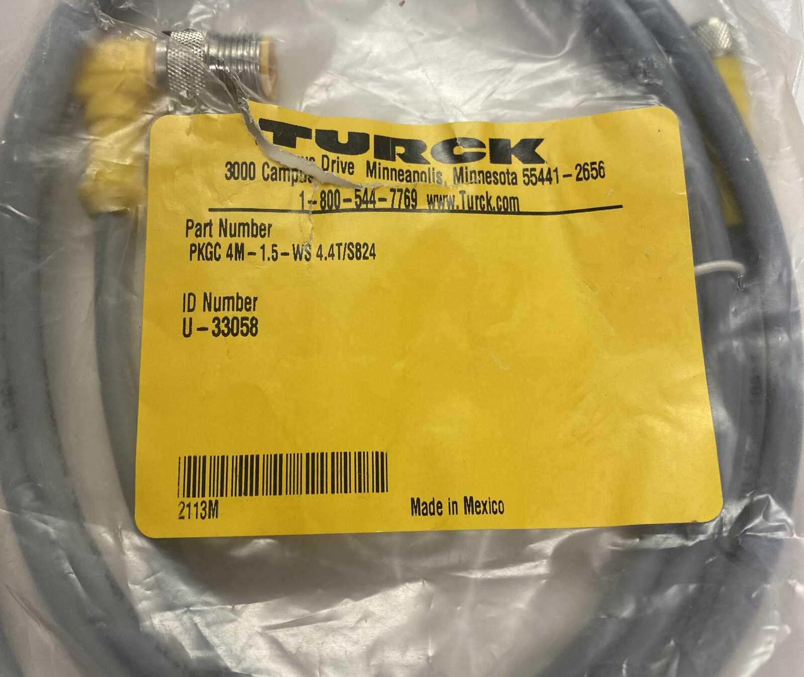 TURCK,PKGC 4M-1.5-WS 4.4T/S824,HYBRID MOLDED CORDSETS LOT OF 2 NEW | eBay