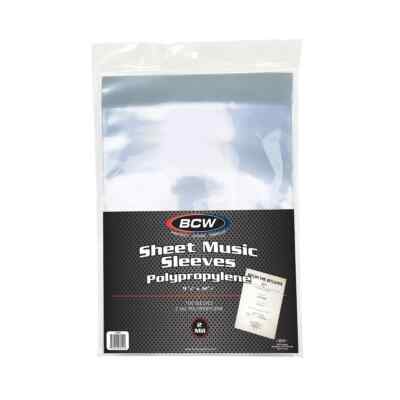 BCW Sheet Music Sleeves (Pack of 100) Poly Holder for Music Storage ...