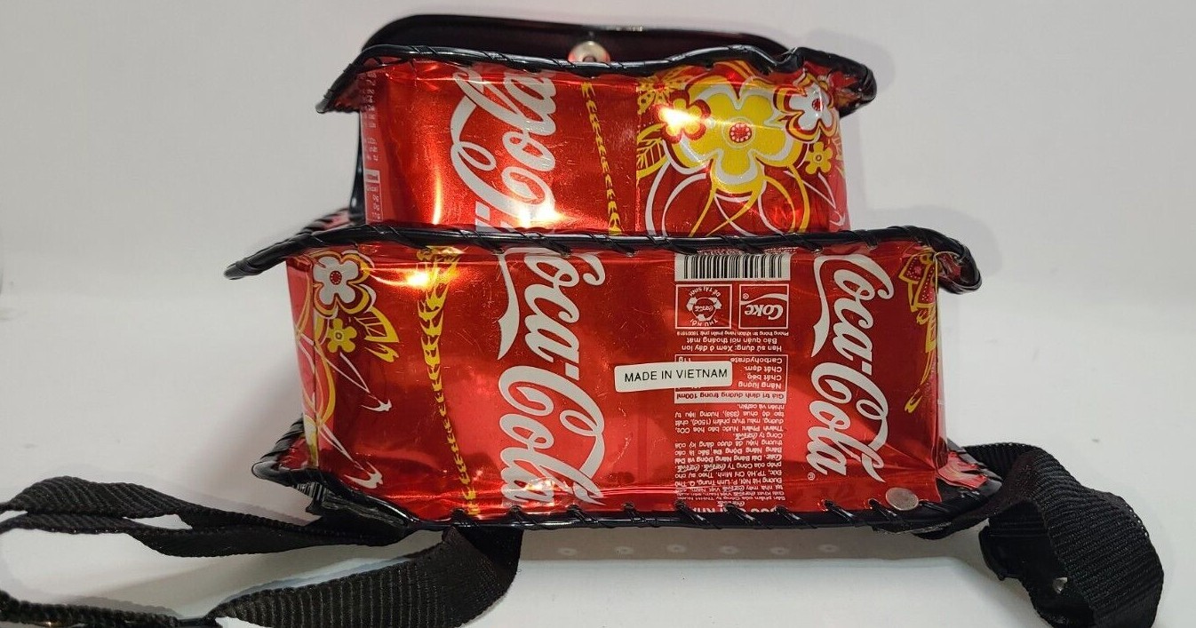 Coca Cola Can Art Sculpture Mini Backpack W/Pockets R… - Gem