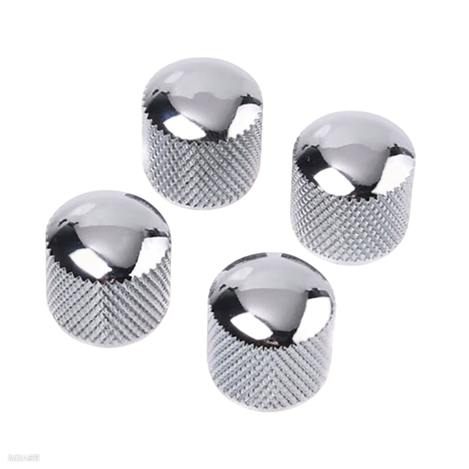 4Pcs Chrome Dome Tone Volume Control Knobs for Electric Guitar Bass ...