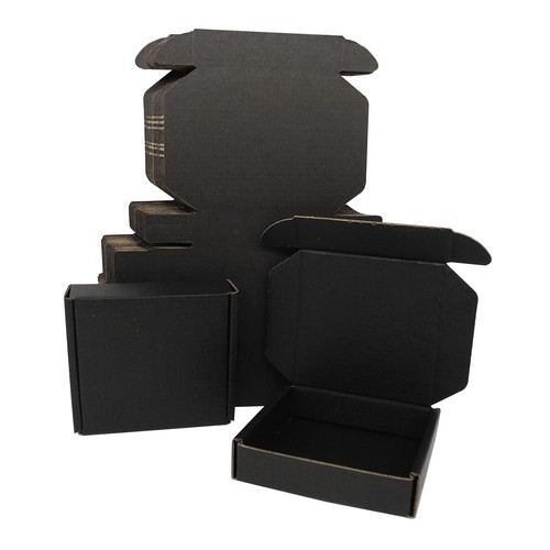 ELAZEKES 4x4x1 Black Shipping Box, Small Mailing Boxes Gift Box with ...