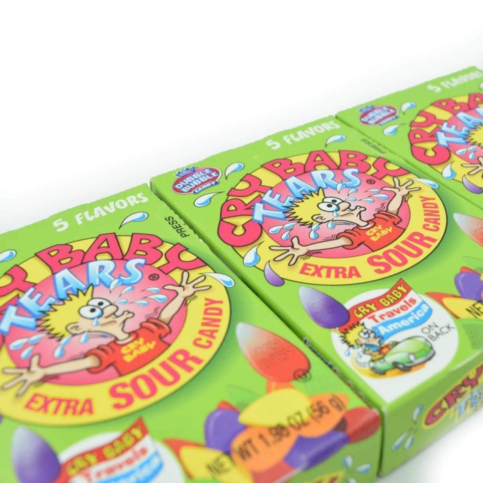 Cry Baby Tears Extra Sour Candy, Five Flavors, 1.98-Ounce Boxes (Pack ...