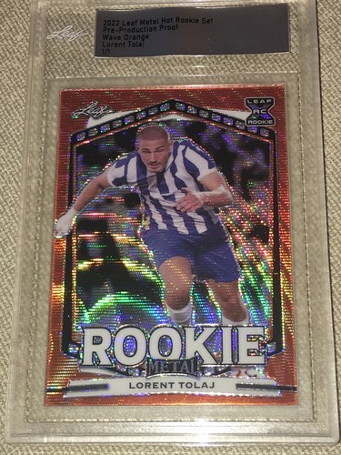 LORENT TOLAJ 2022 LEAF METAL SOCCER Hot Rookie #1/1 Orange Wave Proof ...