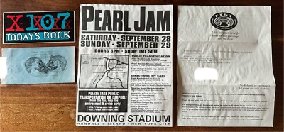 PEARL JAM ticket stub bill Sept 28 1996 | NYC Randall's Island Downing ...
