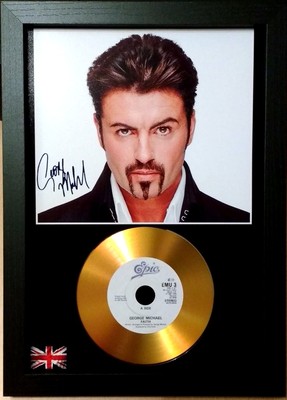 GEORGE MICHAEL SIGNED PHOTOGRAPH WITH CHOICE OF GOLD CD DISC ...