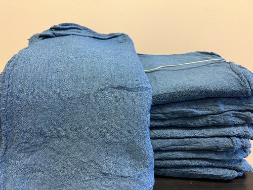 1000 PIECES NEW BLUE INDUSTRIAL SHOP RAGS CLEANING TOWELS 13x14 inches ...